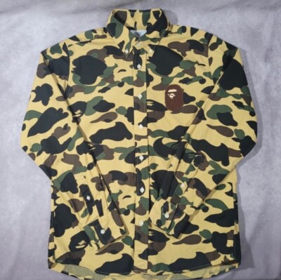 BAPE Cut and Collage 1st Camo Large Ape Head Bd Oxford Shirt | eBay