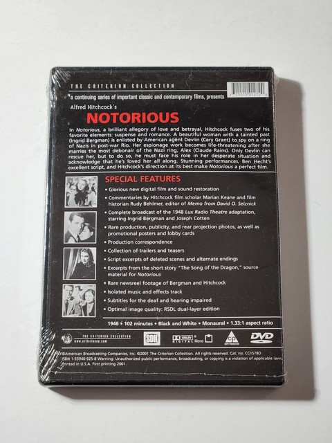 Notorious (DVD, 2001, Criterion Collection) for sale online | eBay
