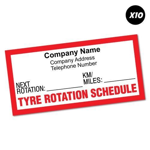 10X Custom Company Tyre Tire Rotation Due Sticker | eBay