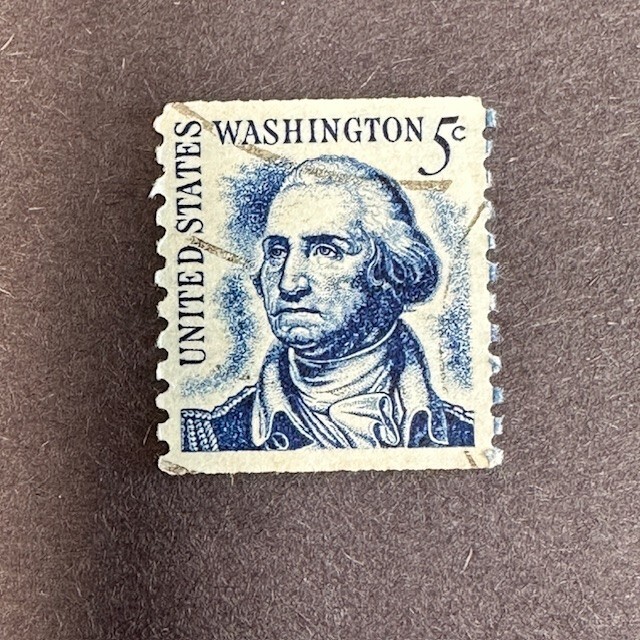 Rare Vintage 1967 George Washington Blue Stamp with Cancel Excellent ...