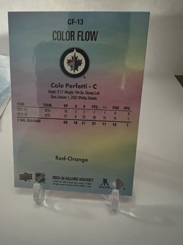 2023-24 Upper Deck Allure - CF-13 Cole Perfetti - Color Flow Red-Orange ...