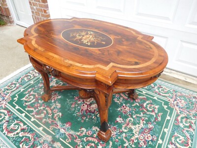 GORGEOUS VICTORIAN ALEXANDER ROUX INLAID ROSEWOOD CENTER TABLE | eBay