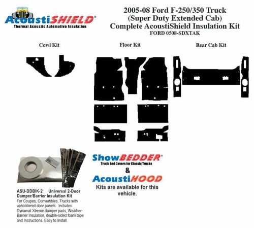 Kit isolation acoustique complet cabine prolongée camion Ford F 250 et ...