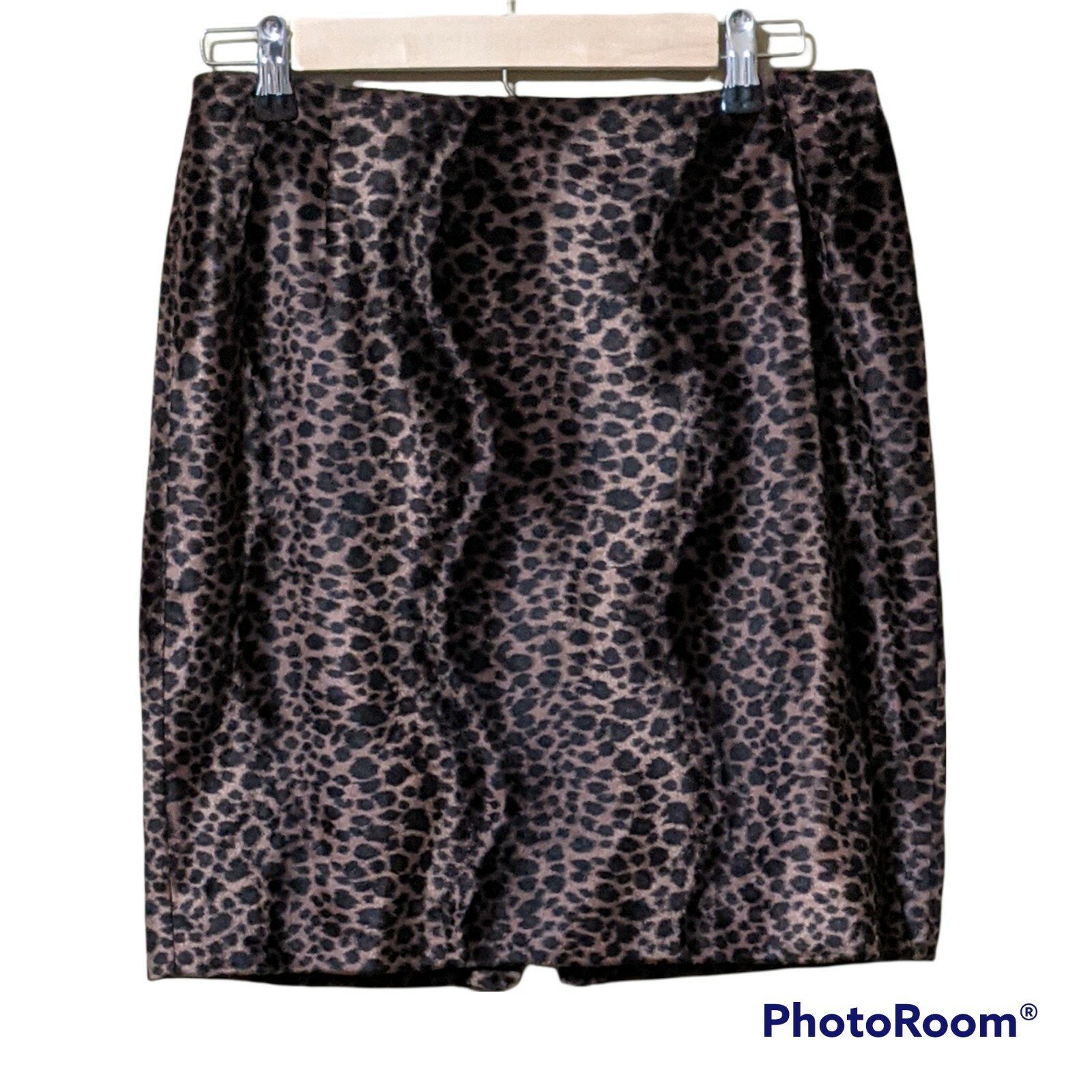 Vintage Alex Garfield leopard print skirt faux fur ve… - Gem