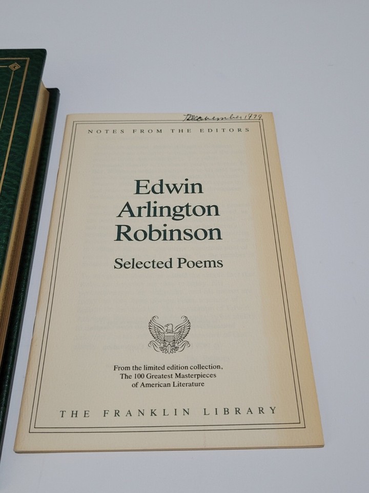 Franklin Library Selected Poems of Edwin Arlington Robinson 1979 w ...