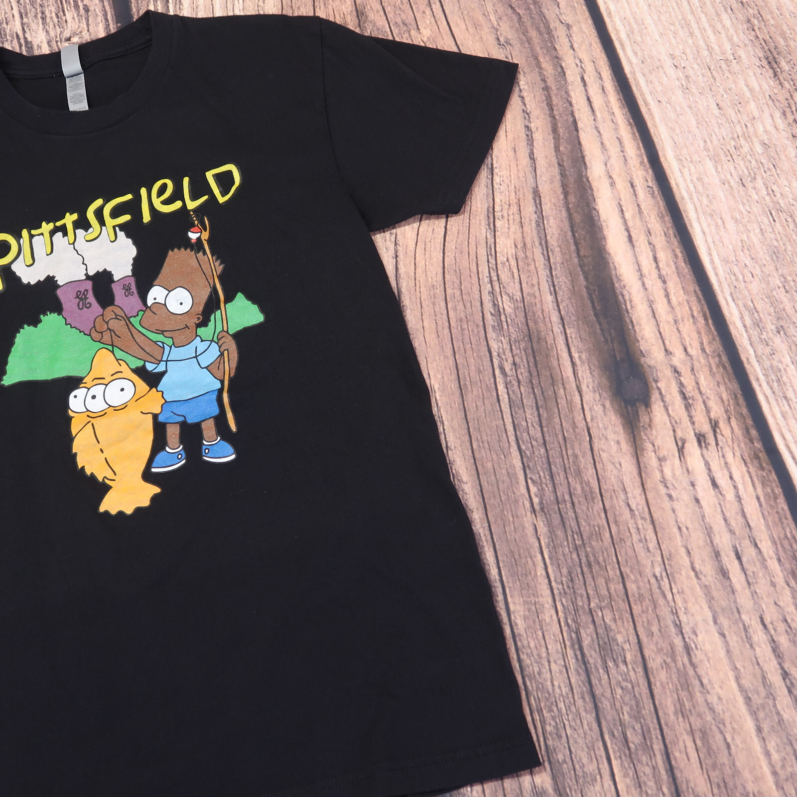 Mens Size Small Blinkie The Fish Simpsons Bart Short-Sleeve Black T ...