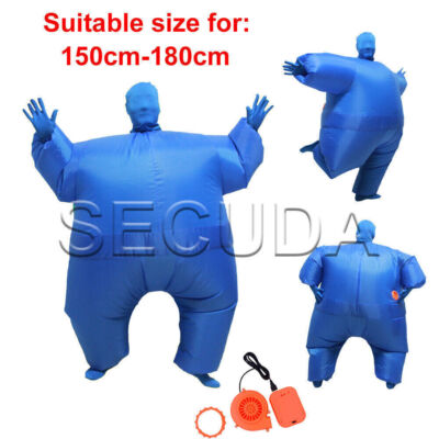 Blue Inflatable Fat Chub Suit Fancy Dress Party Costume Cosplay ...