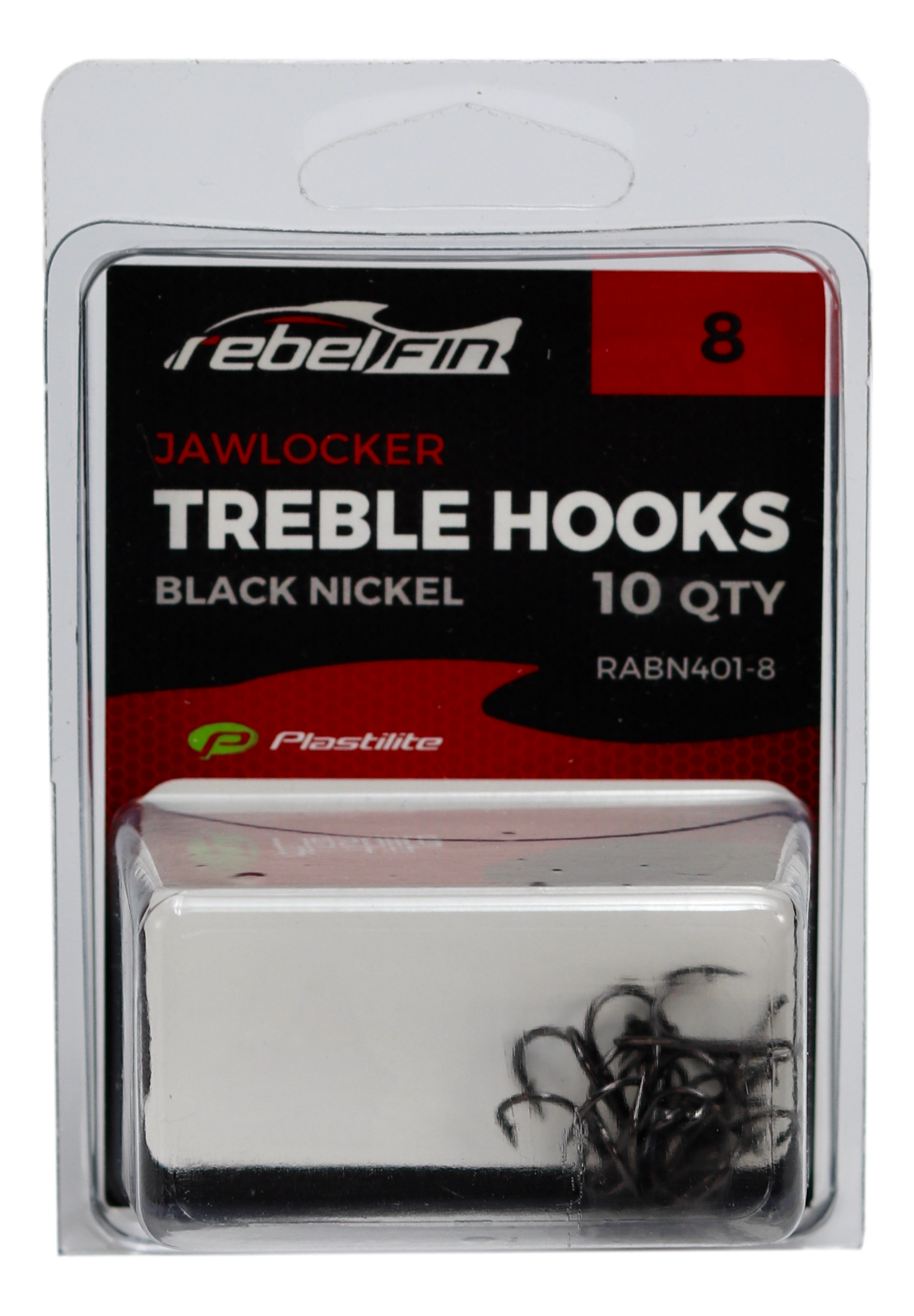 rebelFIN Jawlocker Treble Hooks - Black Nickel - Size 1/0, 1, 2, 4, 6 ...
