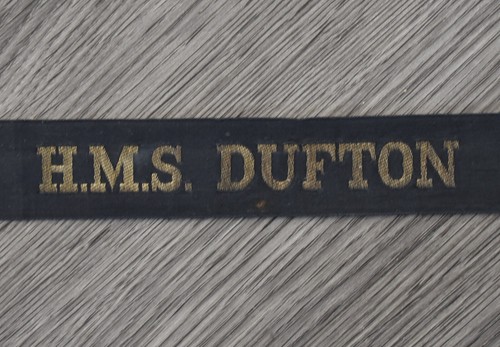 Royal Navy Cap Tally Ribbon - H.M.S. Dufton - Ton Class Coastal ...