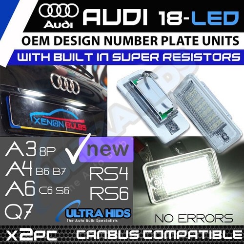 * AUDI 18 LED NUMBER PLATE UNITS LIGHT Q7 A4 A3 B6 B7 SLINE QUATTRO ...