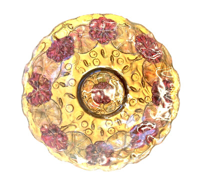 Antique EAPG Goofus Glass Art Nouveau Dish/Bowl/Plate Gold with Green ...