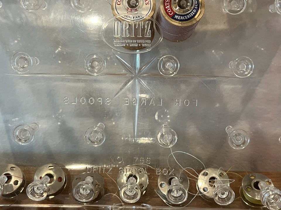 MCM Dritz Spool Box No 786 Starburst Acrylic Clear Sewing Box | eBay