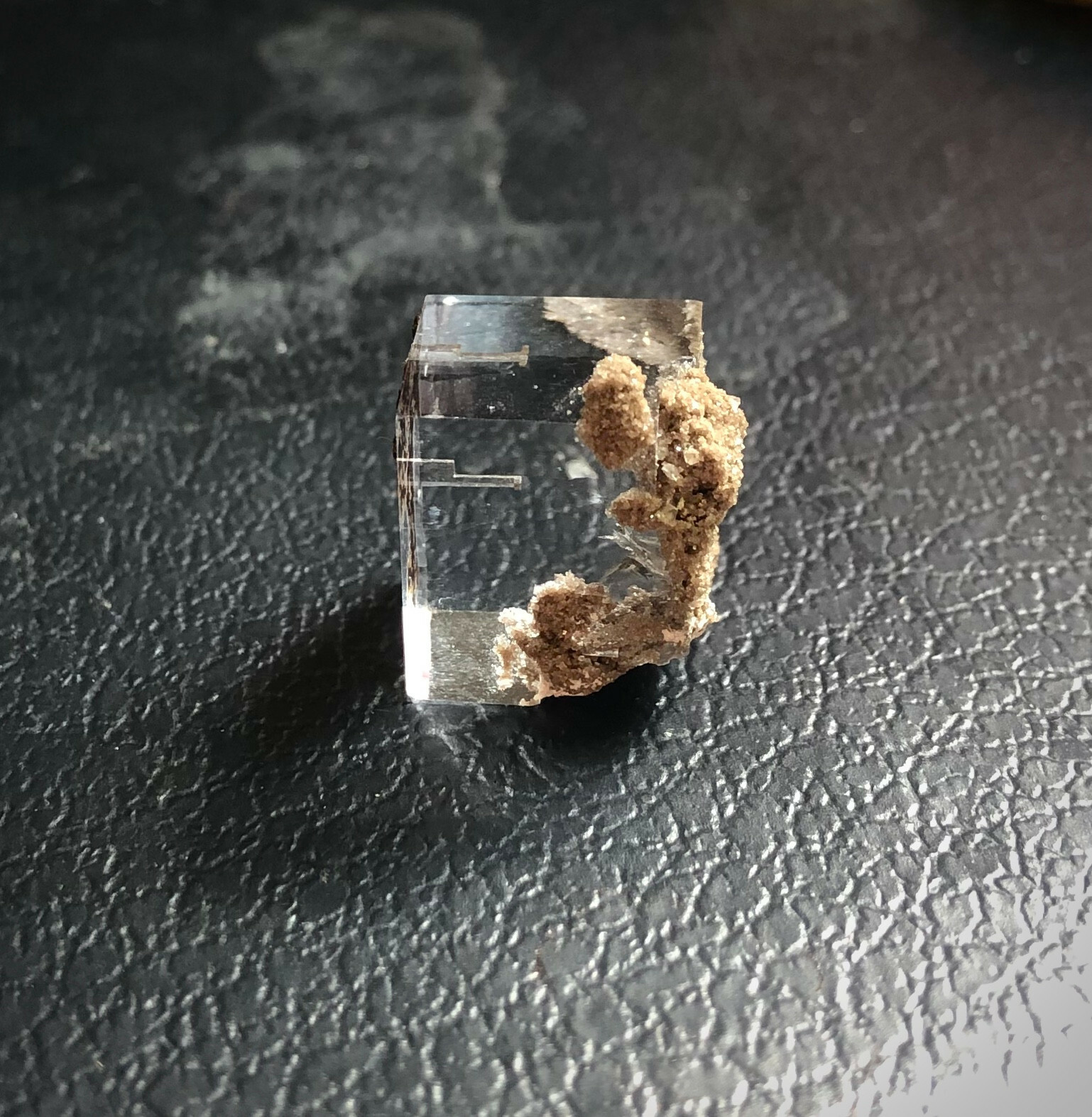 Rare Walworth quarry New York Gem clear Fluorite cube on limestone ...