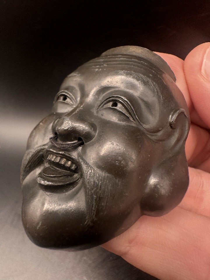 ANTIQUE JAPANESE METAL MASK NETSUKE? Face | eBay