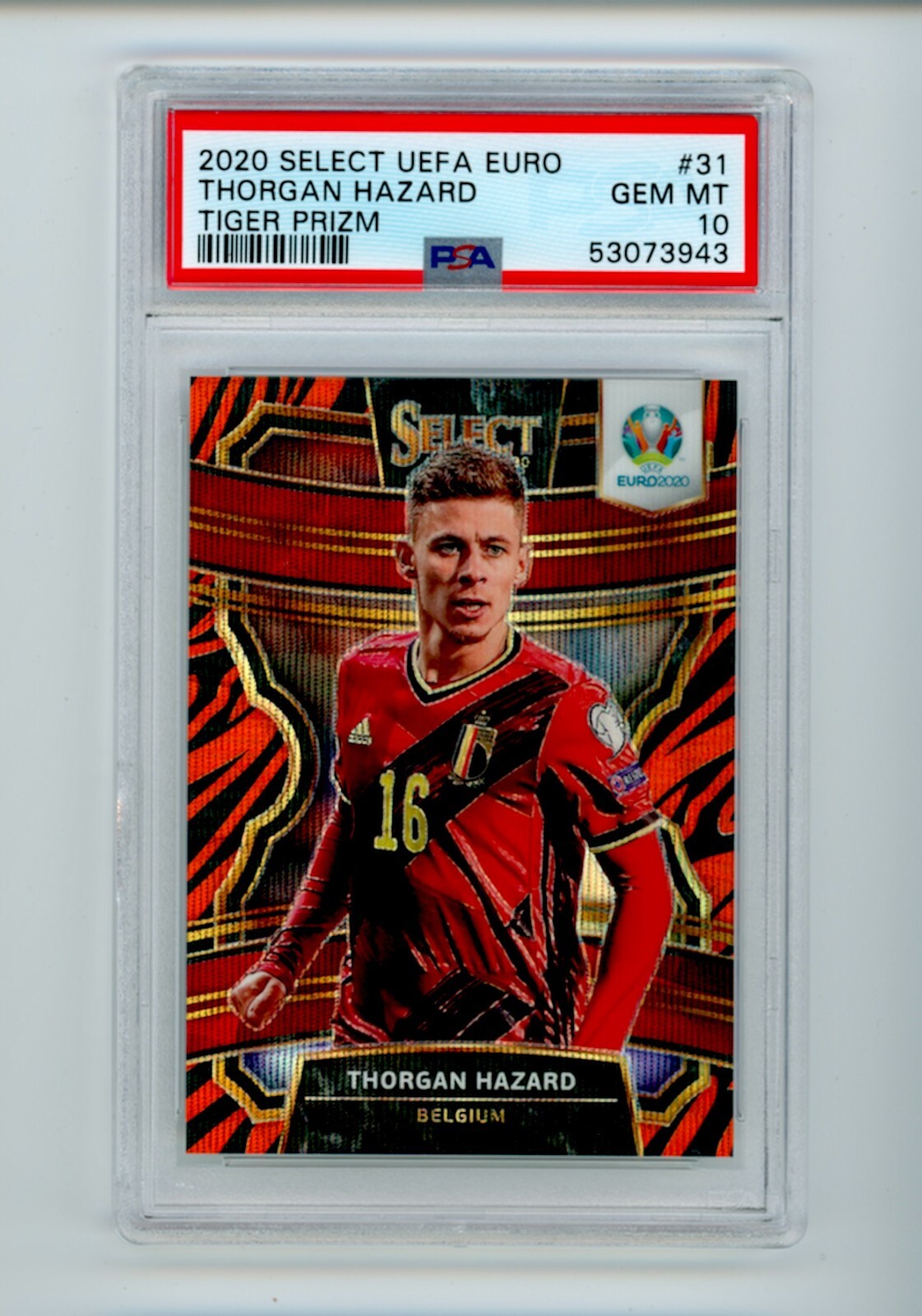2020 Thorgan Hazard Panini Select UEFA EURO Tiger Prizm Belgium Card ...