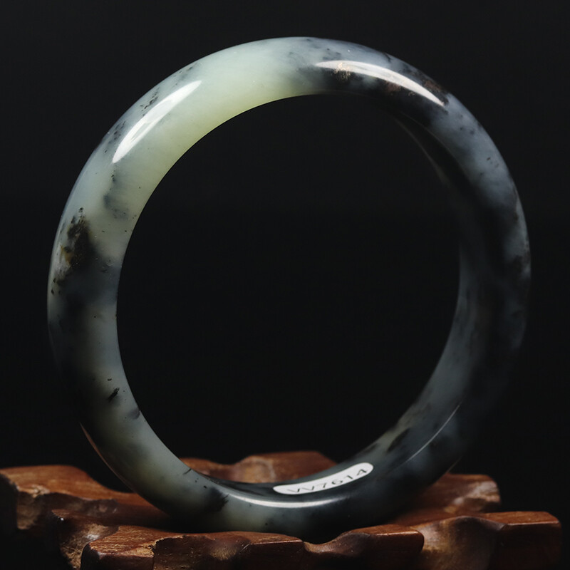 59mm Women Grade A 100% Natural Black Green Jade Bangle Bracelet Xiu ...