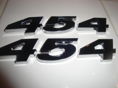 454 Emblem Emblems BLACK Chevy Badge Motor Car Chevelle Corvette Monte ...
