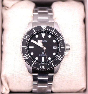 Seiko Prospex SBDJ063 Black Dial Diver Scuba Solar Stainless Watch New ...