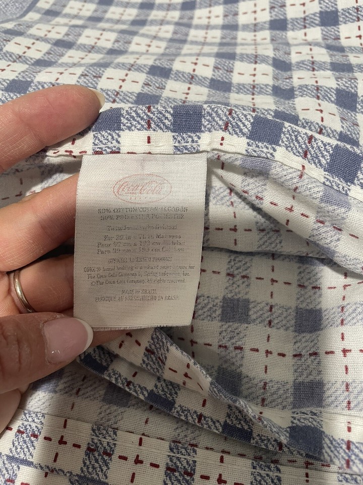Coca Cola Twin Size Coke Blue Plaid Flat Sheet Bedding Cotton *FLAW | eBay