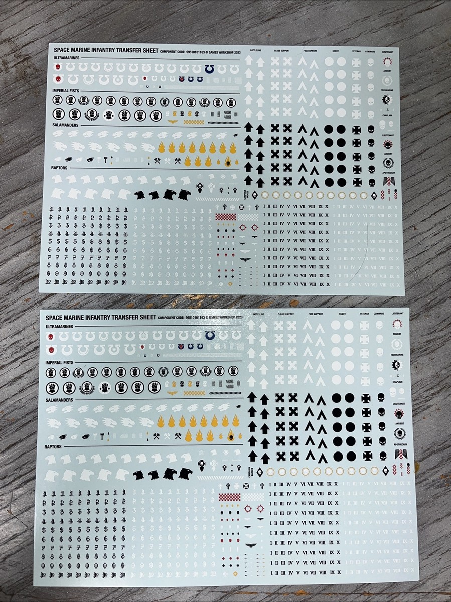 Salamander Legion Warhammer Salamanders & Imperial Fists Transfer Sheet ...