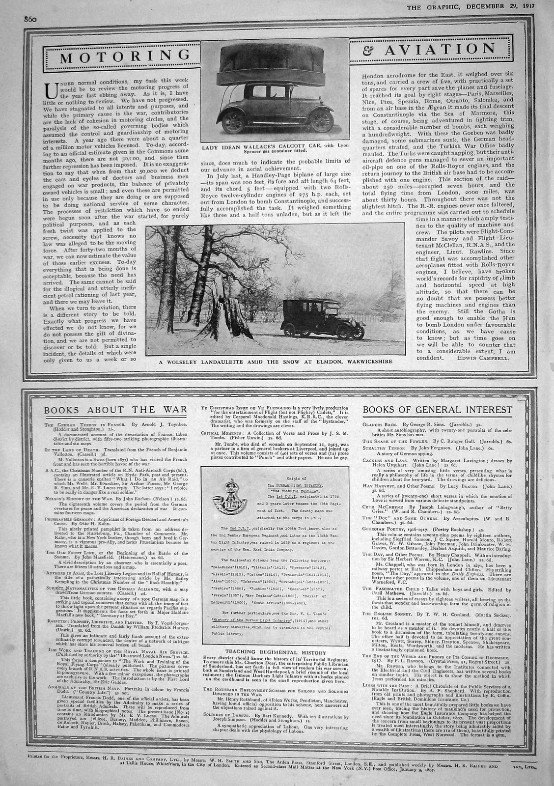 Old 1917 Lady Idean Wallace Motor Car Calcott Wolseley Landaulette El ...