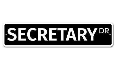 7380 SS Secretary 4" x 18" Novelty Street Sign Aluminum | eBay