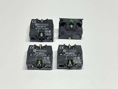 4 x Schneider Harmony ZB2-BE101 Normally Open NO Contact Block To Suit ...