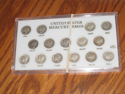 1941-1945 Mercury Coin Set in a Display Case with 15 Coins | eBay