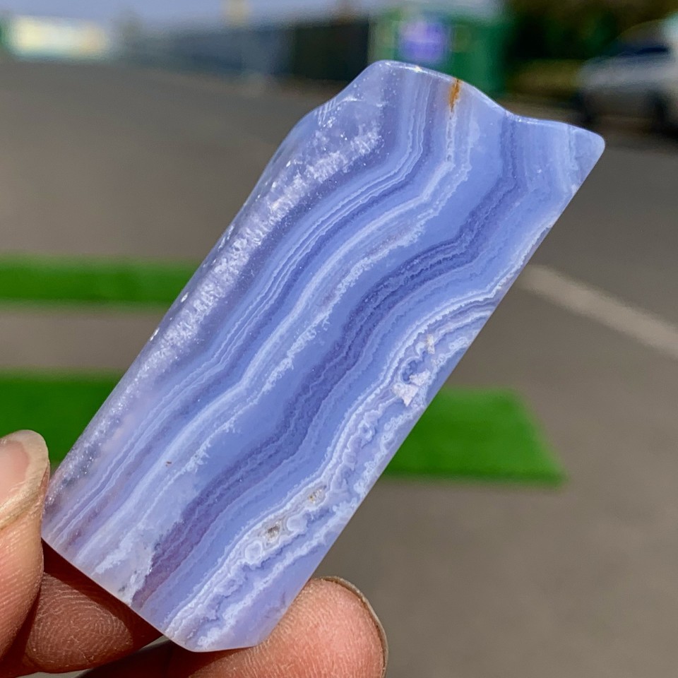 19G Natural Blue striped agate Crystal Chunks piece form Mineral ...