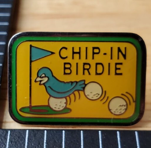 Chip In Birdie Pin Golf Yellow Green Blue Bird Golf balls Flag and Hole ...