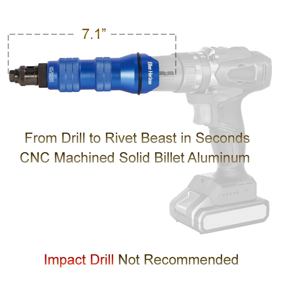 Rivet Gun Adapter for Drill – XL Blind Tool Rivet Riveter Setter for ...
