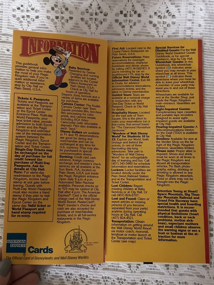 Vintage Walt Disney World Magic Kingdom Guide Book Pamphlet Map 1986 | eBay