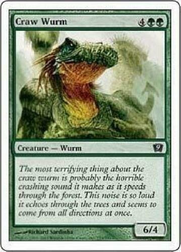 Craw Wurm Ninth Edition Light Play LP MTG Magic the Gathering DNA GAMES ...