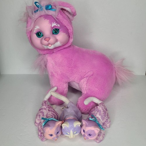 Vintage Hasbro Kitty Surprise Pink Cat With 3 Baby Kittens Plush Toy 1993 | eBay