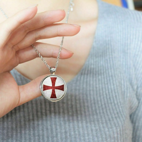 KNIGHTS TEMPLAR IRON CROSS pendant 20" Sterling Silver 925 necklace ...