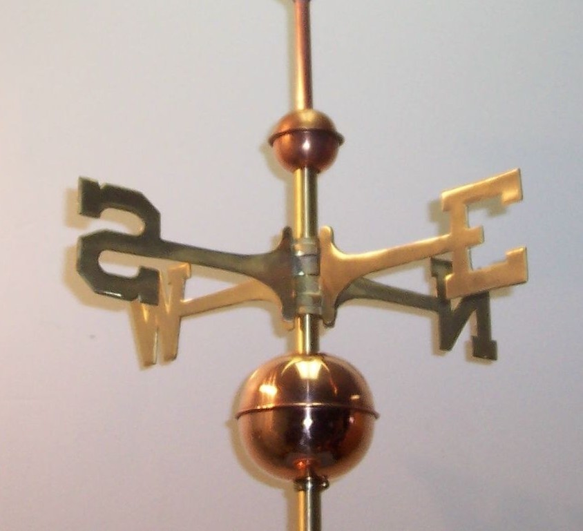 EXTRA LARGE ARROW copper weathervane,with setup parts shown,no roof ...