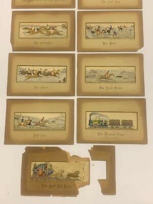 Set of 9 Antique Stevengraph Pure Silk Woven Pictures | eBay