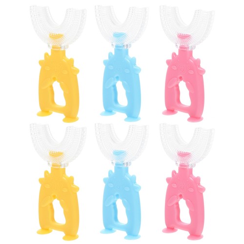 6 Pcs Manual Toothbrush Kids Silicone U Shaped Tooth Cleaning Tool Oral ...