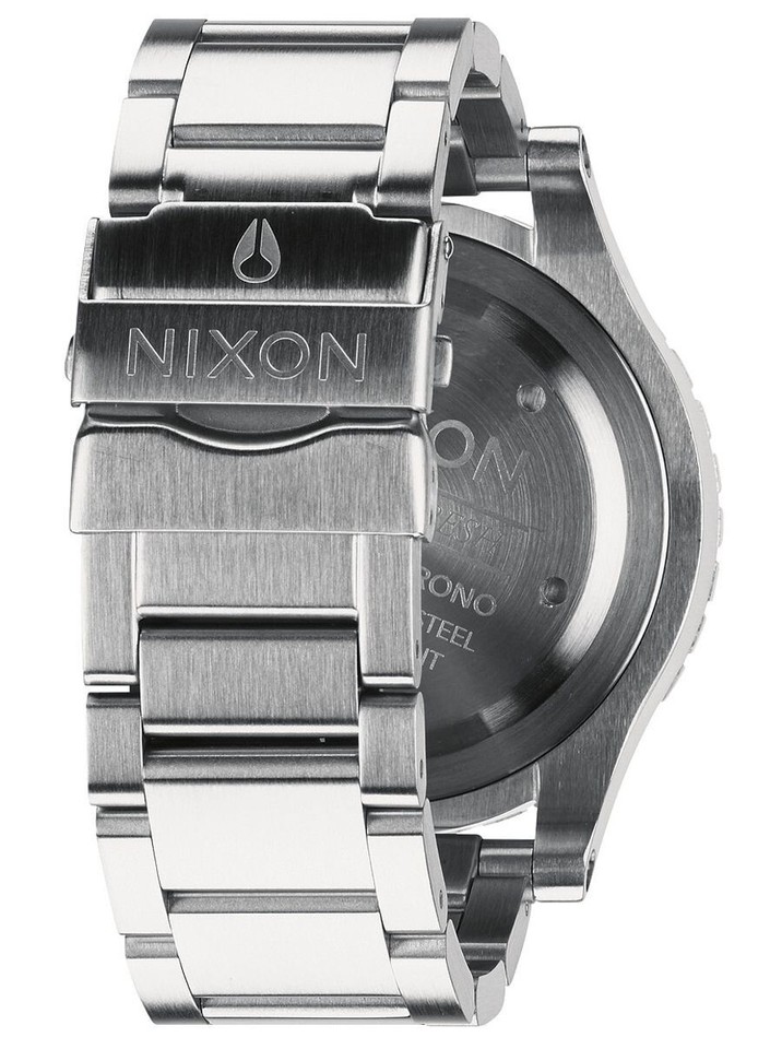 NEW Authentic Nixon 48-20 Chrono Black Dial Brushed Steel Men's Watch ...