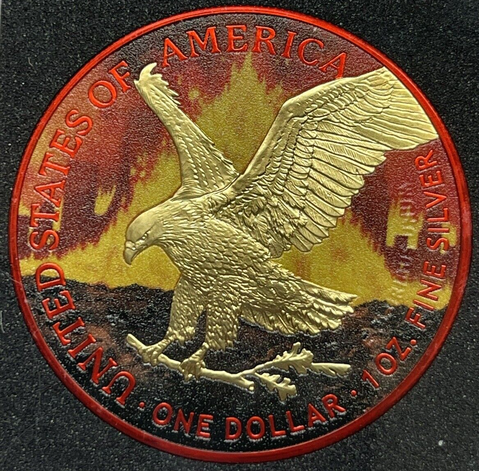 2023 1 Oz 999 Silver APOCALYPSE EAGLE Colored Coin Limited to 666 ...