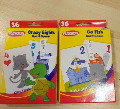 2 pack card games Playskool Crazy Eights & Go Fish Ages 3+ Boredom ...