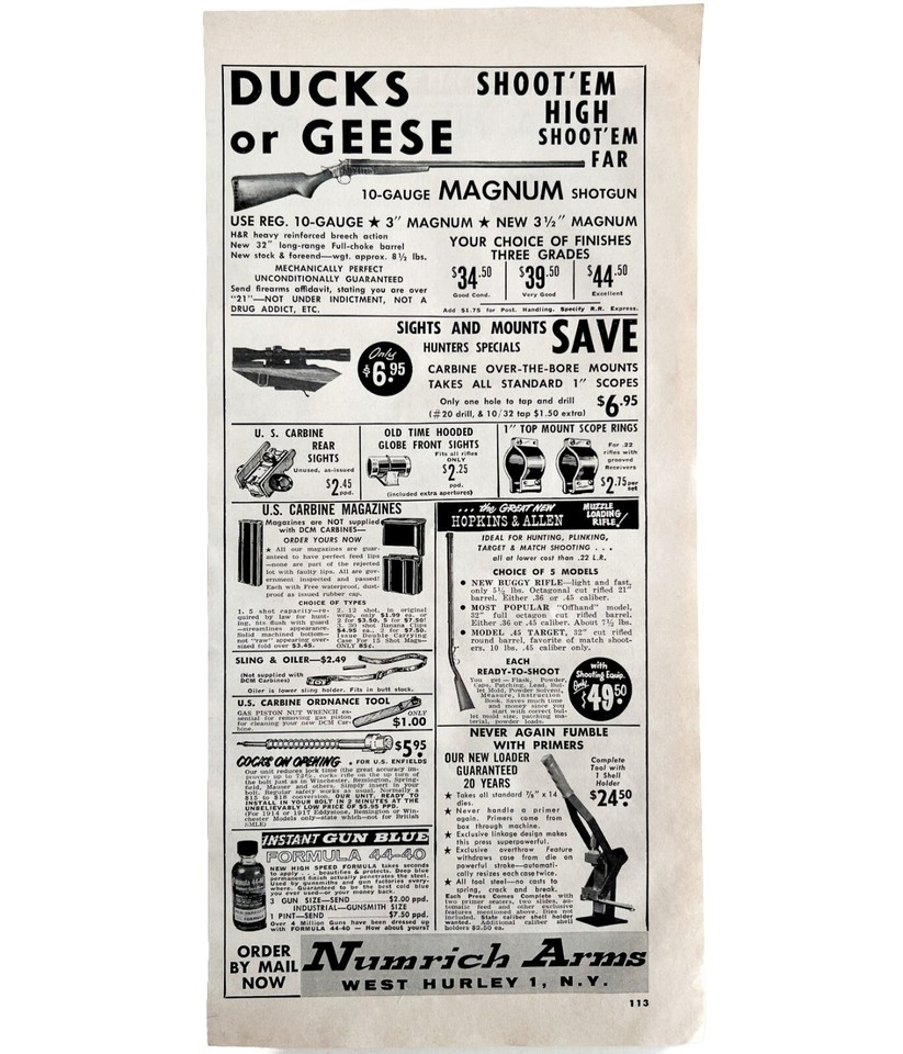 Numrich Arms New York 1964 Advertisement Hunting Accessories Vintage ...