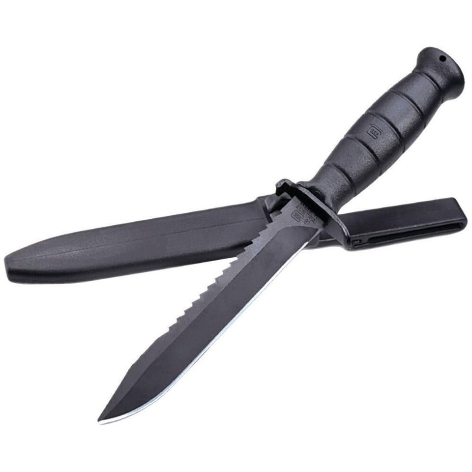 GLOCK Field Fixed Blade Survival Knife w/ Saw & Sheath, Black - KB17281 ...