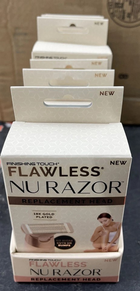 6× Finishing Touch Flawless Nu Razor Replacement Head Only 18K Gold ...