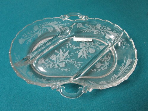 FOSTORIA GLASS HEATHER PATTERN 3 PART DISH TRAY 12 X 7" [*GL-1] | eBay