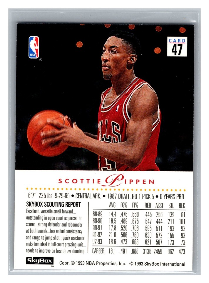 1993-94 SkyBox Premium Scottie Pippen #47 | eBay
