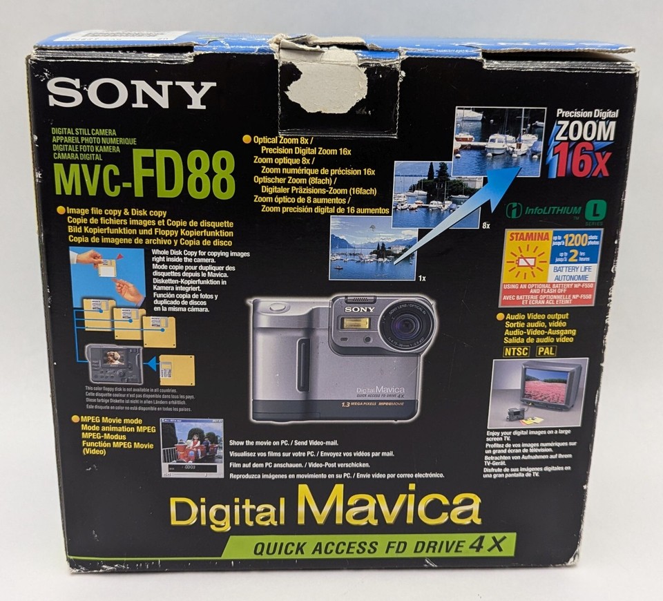 Sony Mavica MVC-FD88 1.3MP Digital Camera BUNDLE w/ Charger & Floppy ...