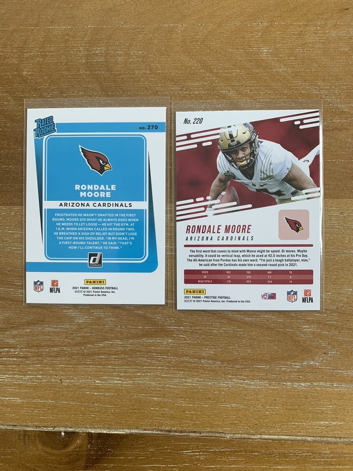 RONDALE MOORE ROOKIE LOT (2) - Donruss #270 Prestige #220 CARDINALS | eBay