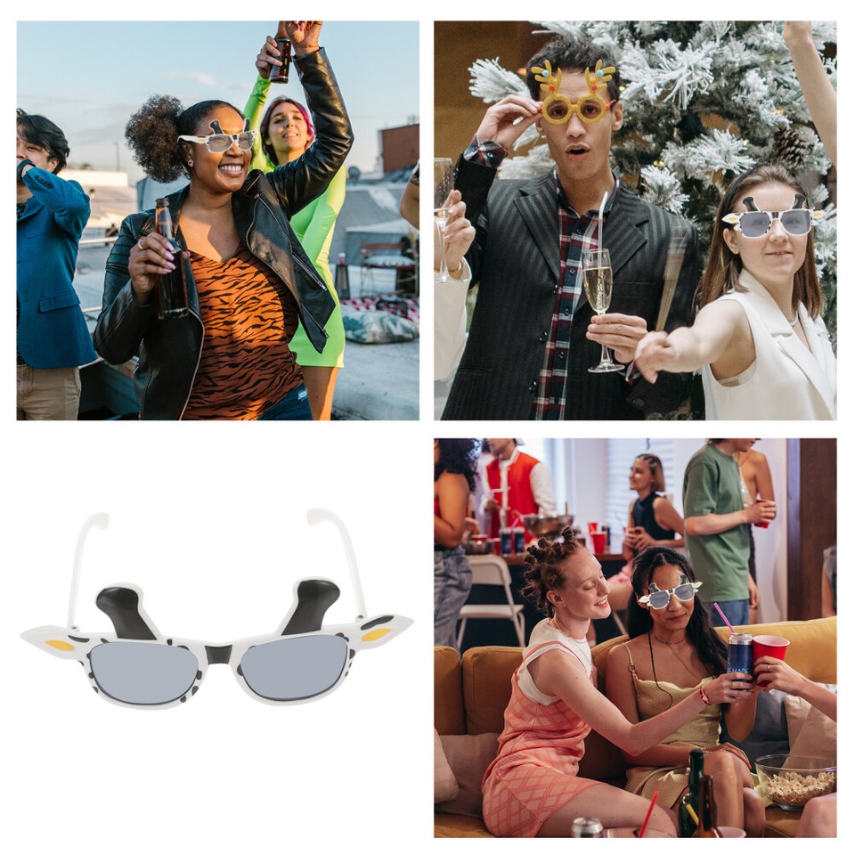 Cartoon Animal Glasses Man Photo Booth Props Birthday Fun Cow Shaped ...
