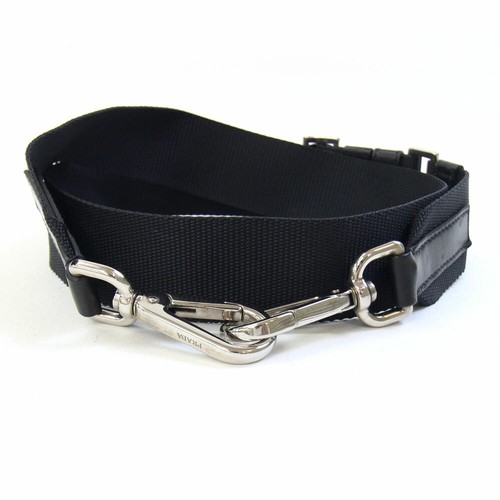 PRADA Shoulder Strap Black Silver Nylon Canvas Crossbody Replacement ...